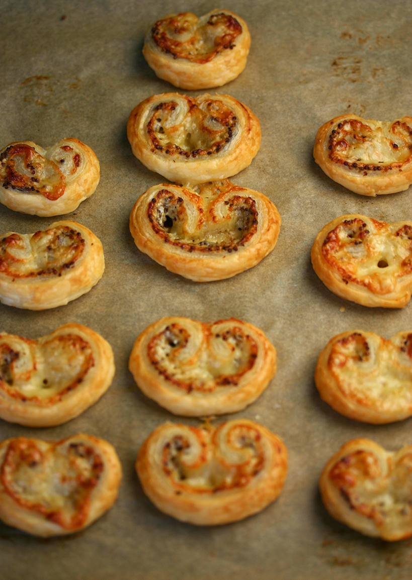 Cheese and mustard palmiers | Ten More Bites